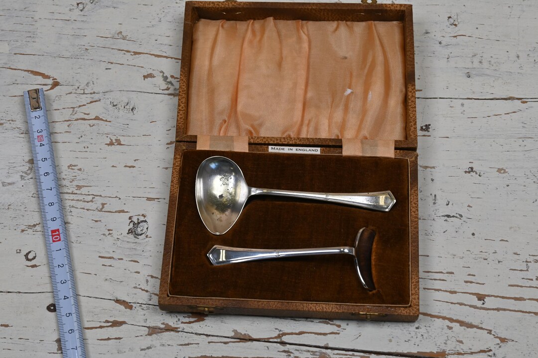 Antique Silver Baby Spoon, Vintage Christening Gift Set, Art Deco ...