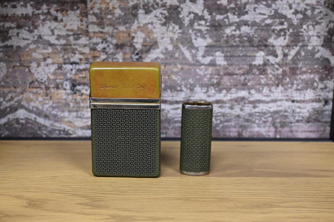 Vintage Designer Leather Snuff Box, Charles Jourdan Actif Paris Tobacco ...