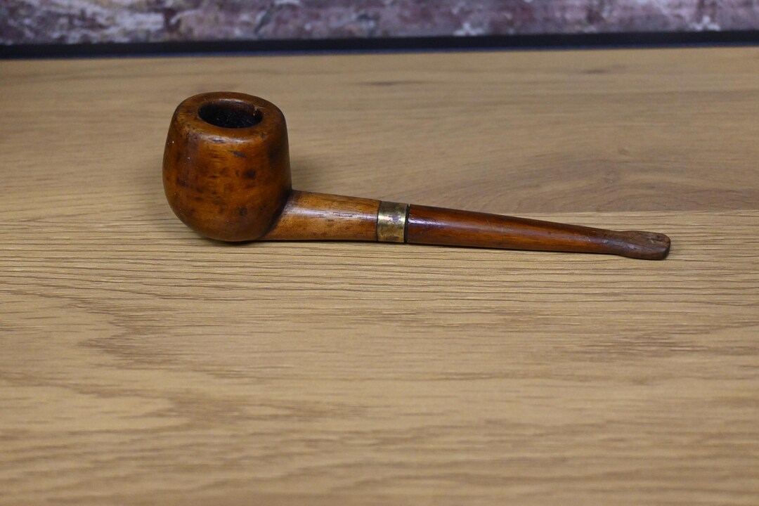 Vintage Wooden Pipe, Antique Brass Tube, Classic Conduit With Metallic ...