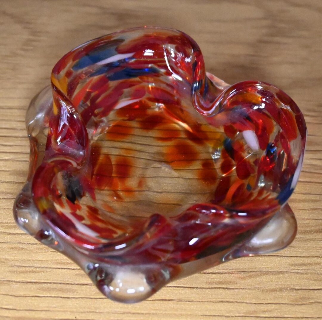 Vintage Murano Glass Mini Ashtray, Small Decorative Crystal Tray ...
