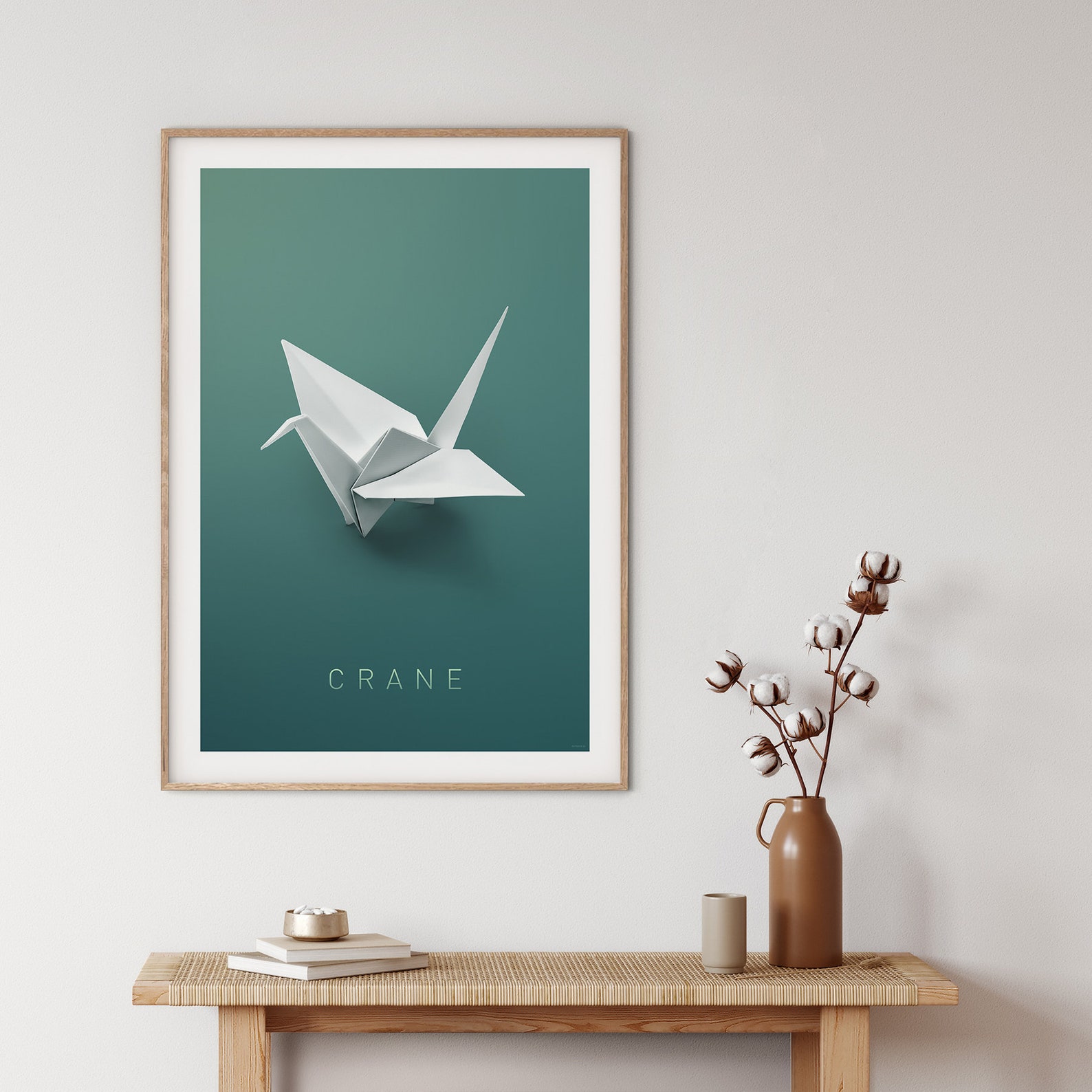 Paper Crane Poster, Origami Animal Print, Paper Folding, Origami Art ...