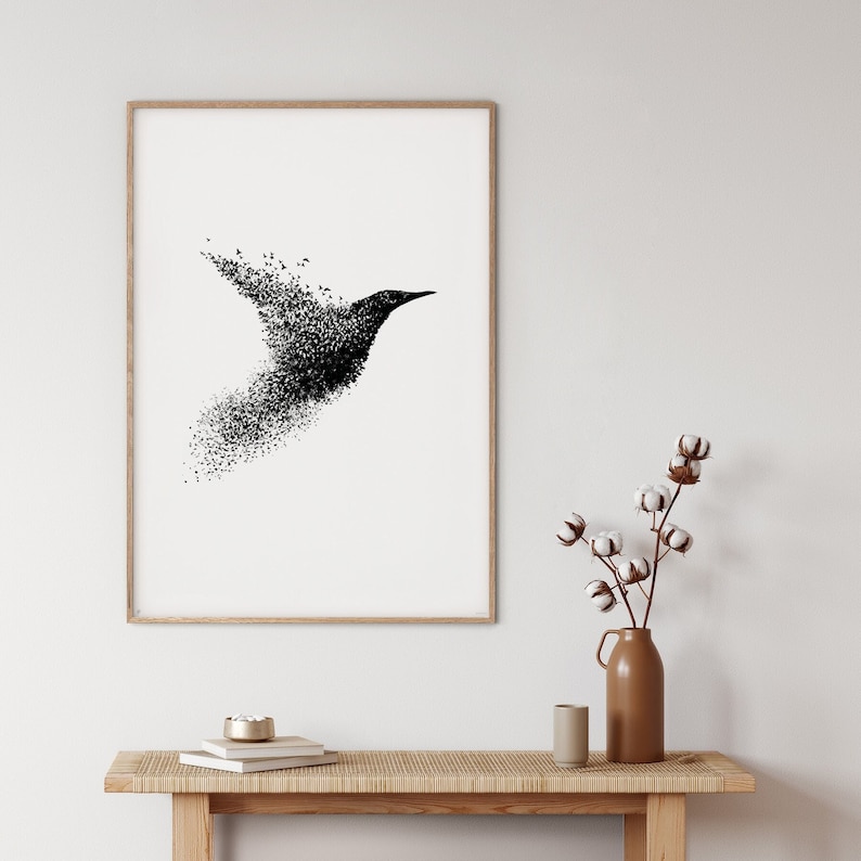 Birds in the Sky Poster • Flying Birds Print • Flock of Birds ...
