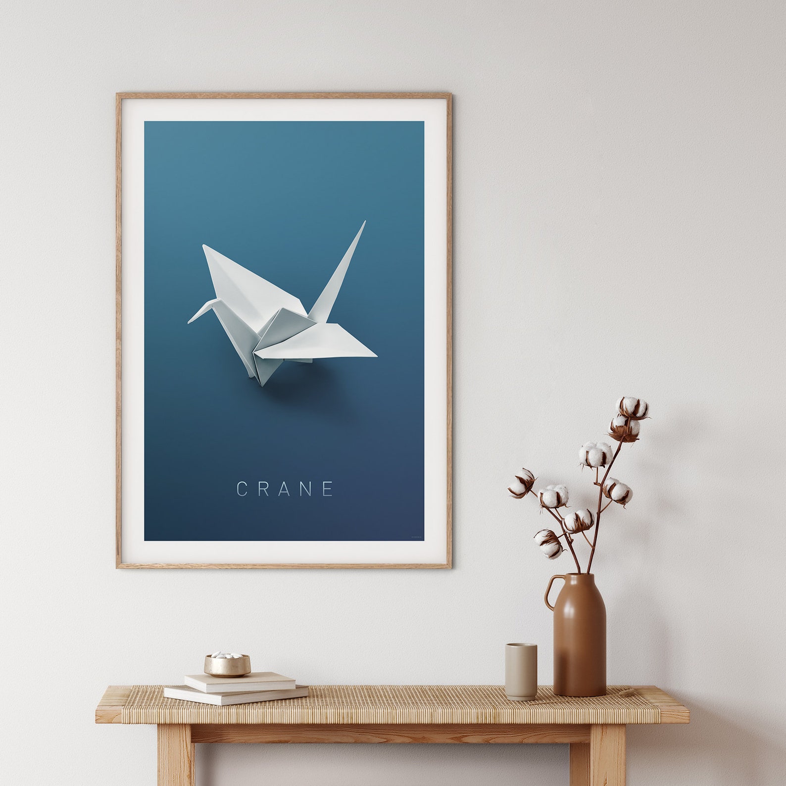 Paper Crane Poster, Origami Animal Print, Paper Folding, Origami Art ...
