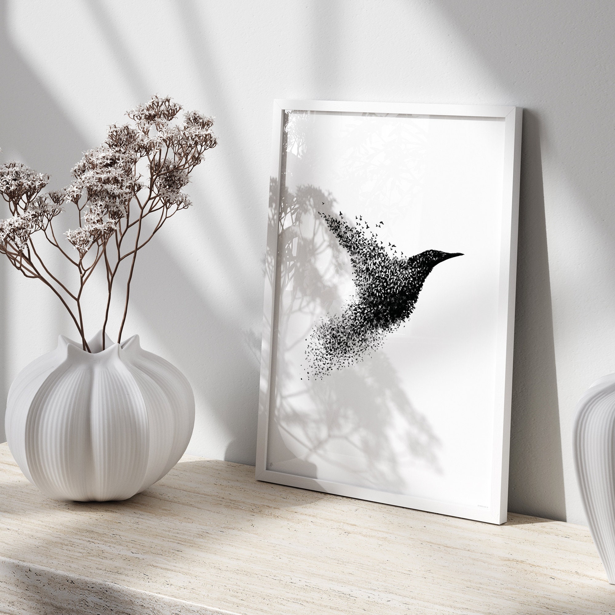 Birds in the Sky Poster • Flying Birds Print • Flock of Birds ...