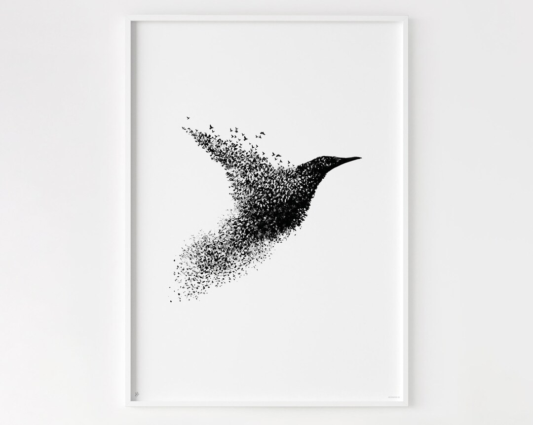 Birds in the Sky Poster • Flying Birds Print • Flock of Birds ...