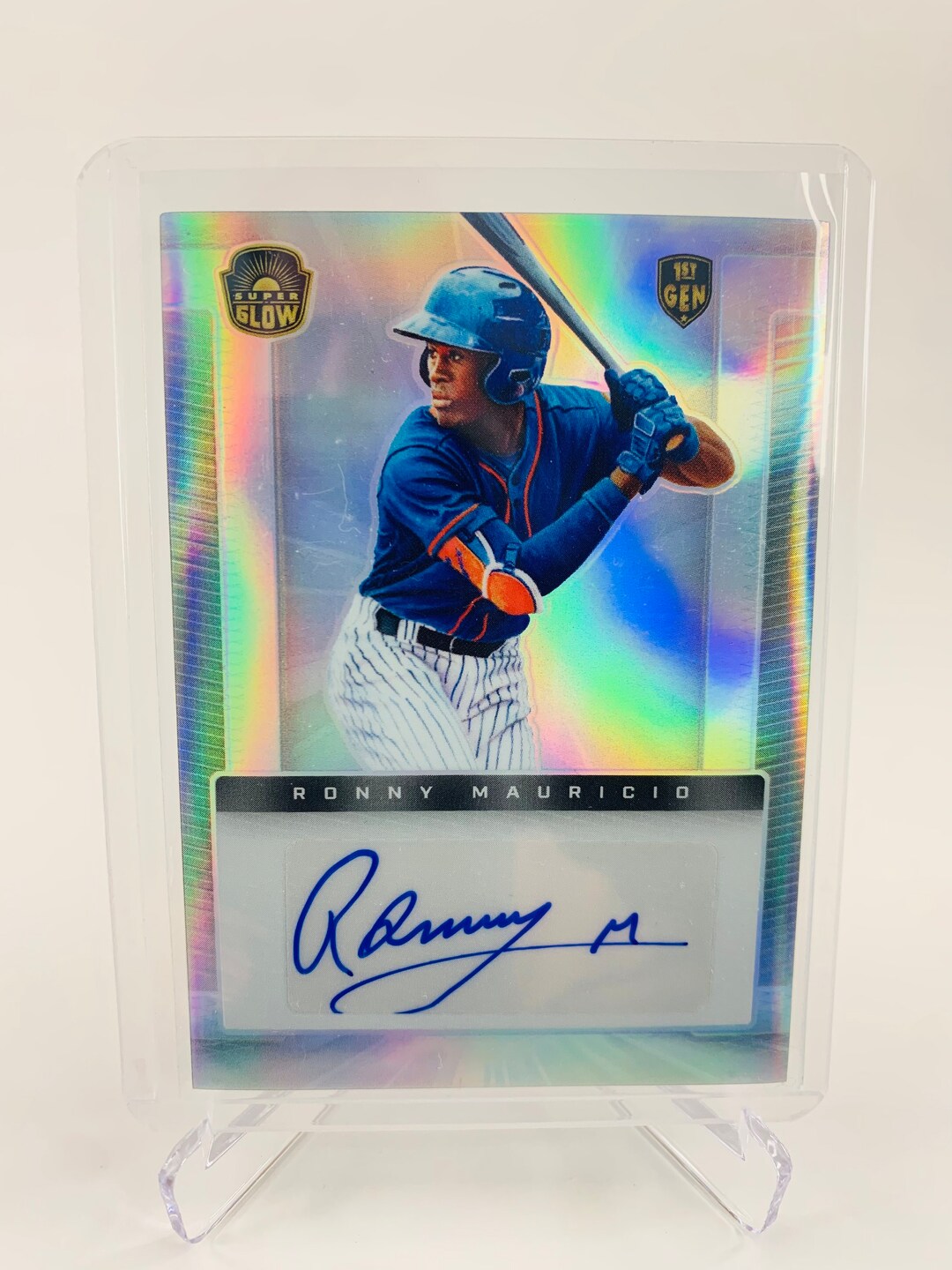 Ronny Mauricio 2021 Super Glow 1st Gen Signature Auto Baseball Card AU ...