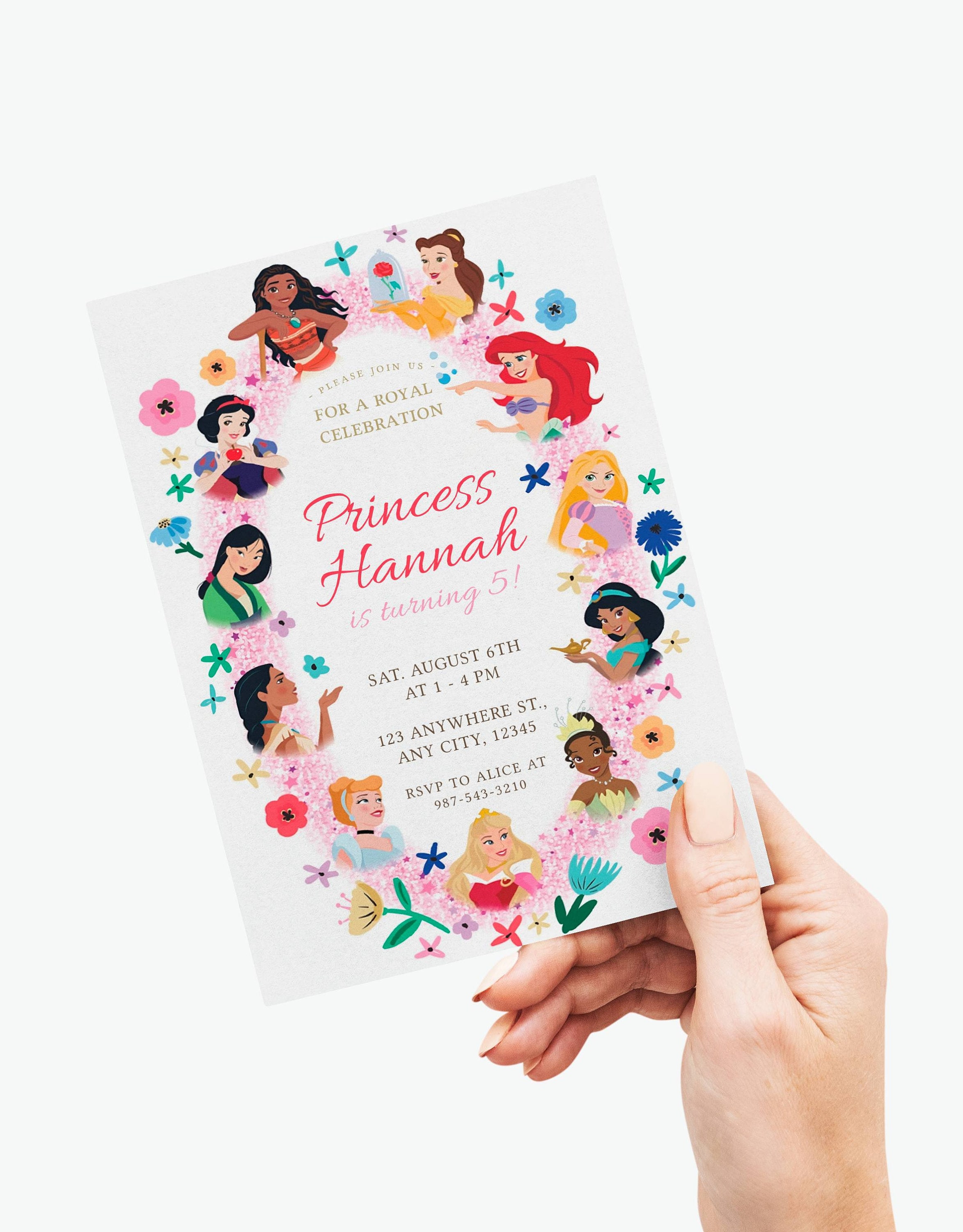 Birthday Invitation | EDITABLE TEMPLATE | Disney Princesses Frame - Etsy