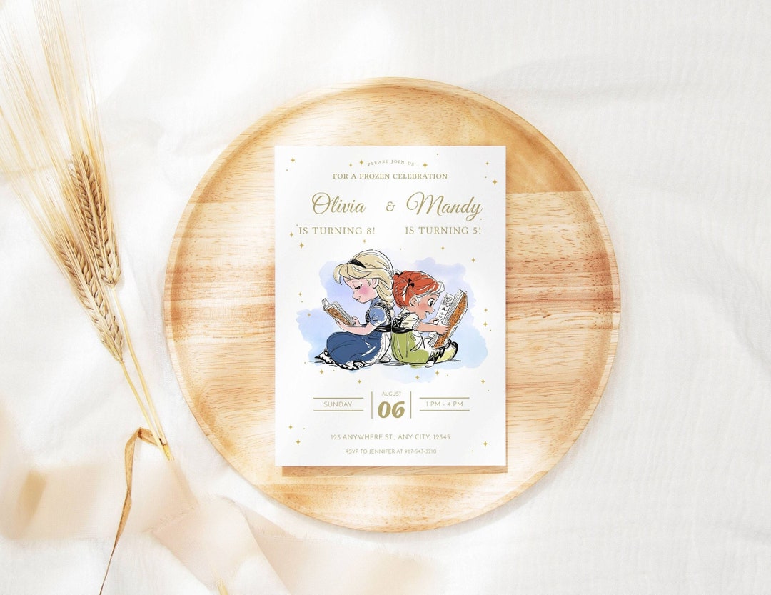 Joint Birthday Invitation | EDITABLE TEMPLATE | Little Elsa & Anna - Etsy