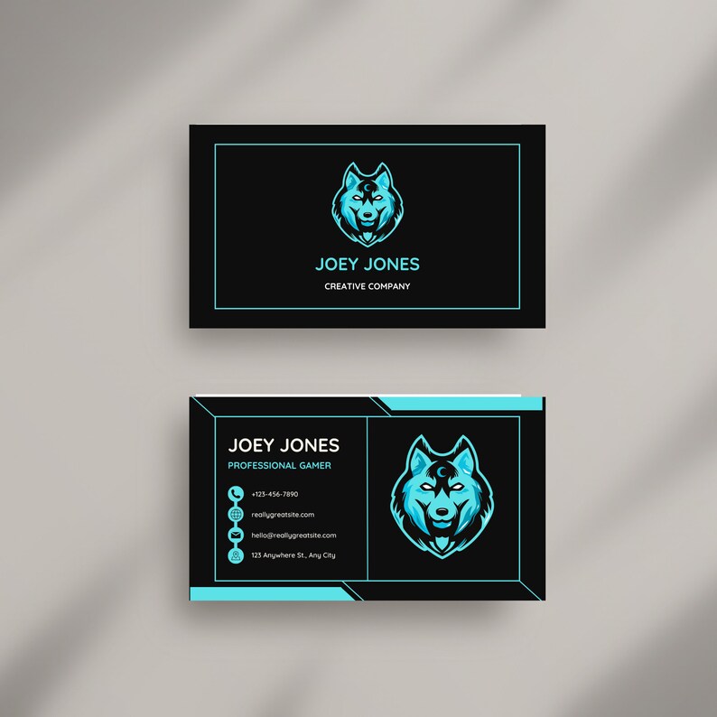 Custom Modern Gamer Business Card Canva Template Level up Your ...