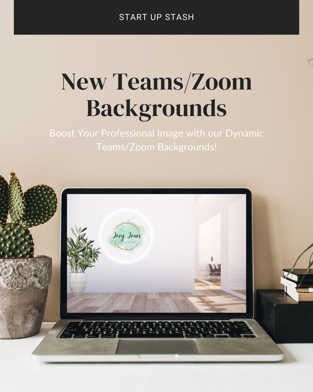 Custom Minimalist Teams/zoom Background Digital Canva Template Download ...
