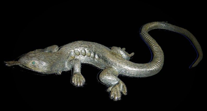 Superb Very Rare Antique Cast Iron Marked Lawson & Lawson Gecko Lizard ...