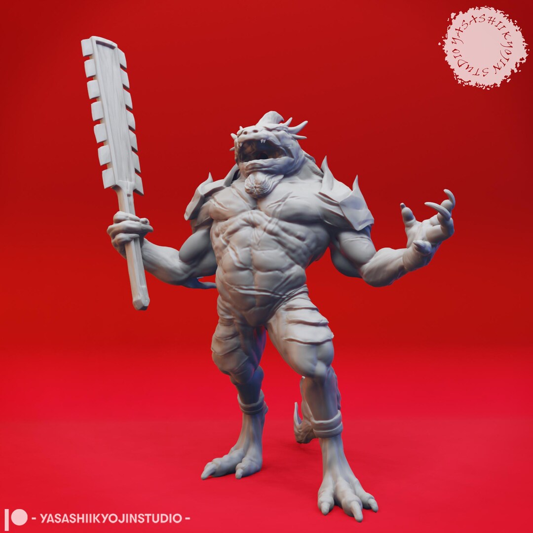 Troglodyte Champion 3D Printed Mini for Tabletop Gaming, Dungeons and ...