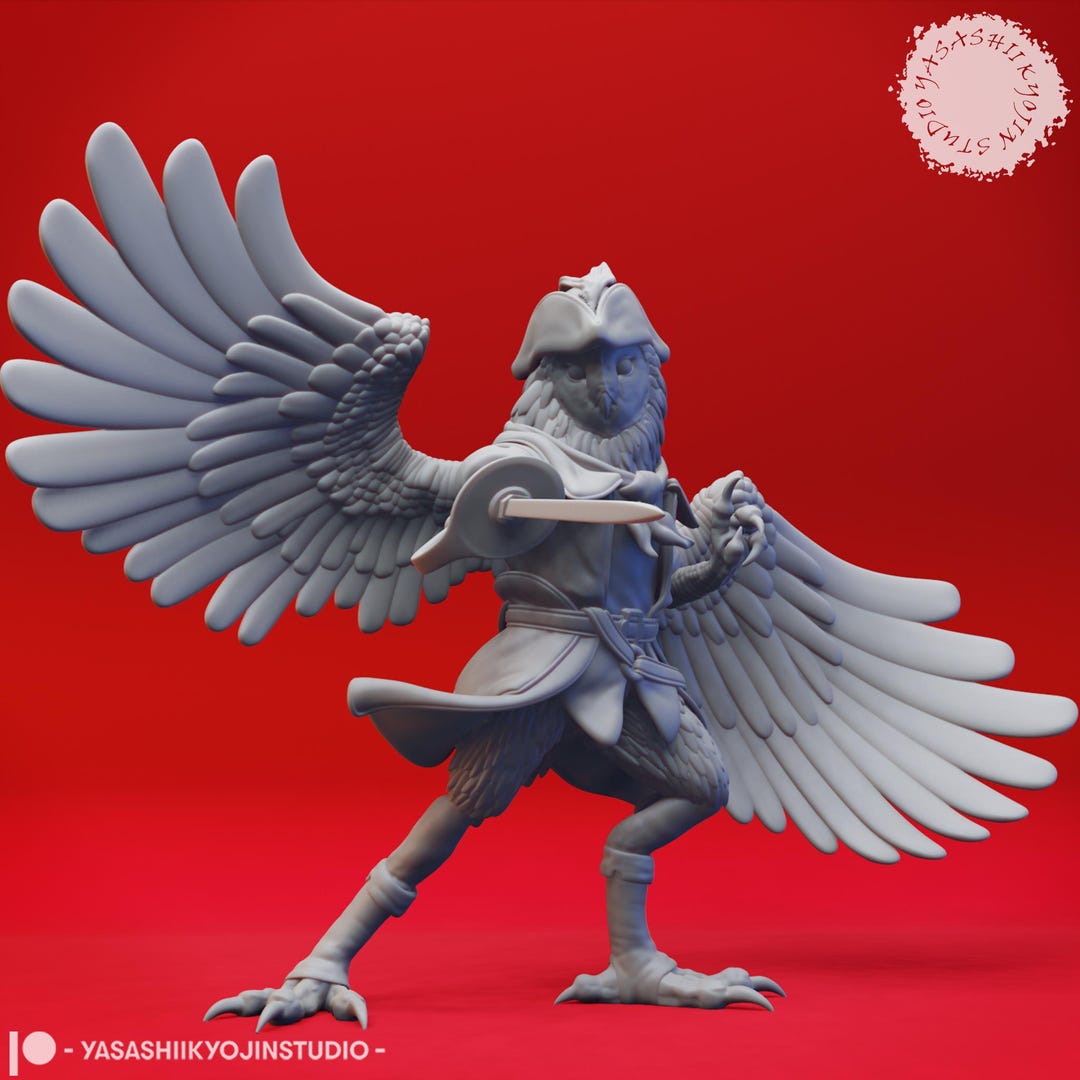 Owlin - Swashbuckler - 3D Printed Mini for Tabletop Gaming, Dungeons ...