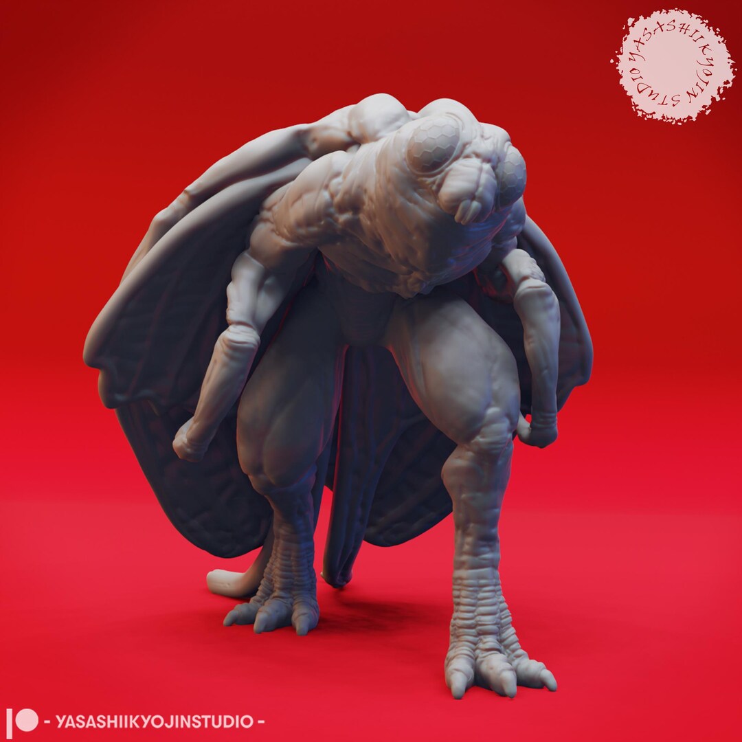 Mothman Stalking 3D Printed Mini for Tabletop Gaming, Dungeons and ...