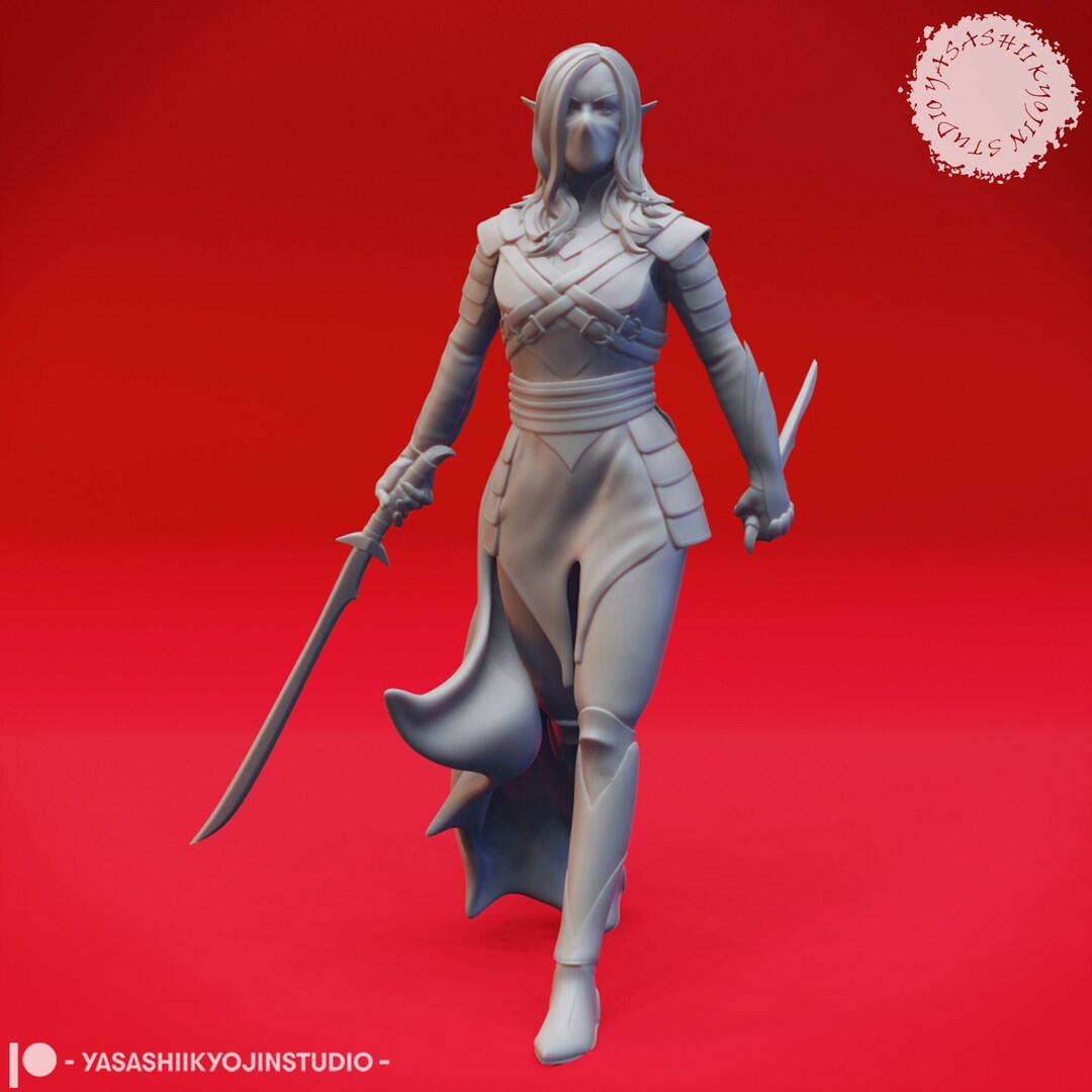 Drow - Assassin - 3D Printed Mini for Tabletop Gaming, Dungeons and ...