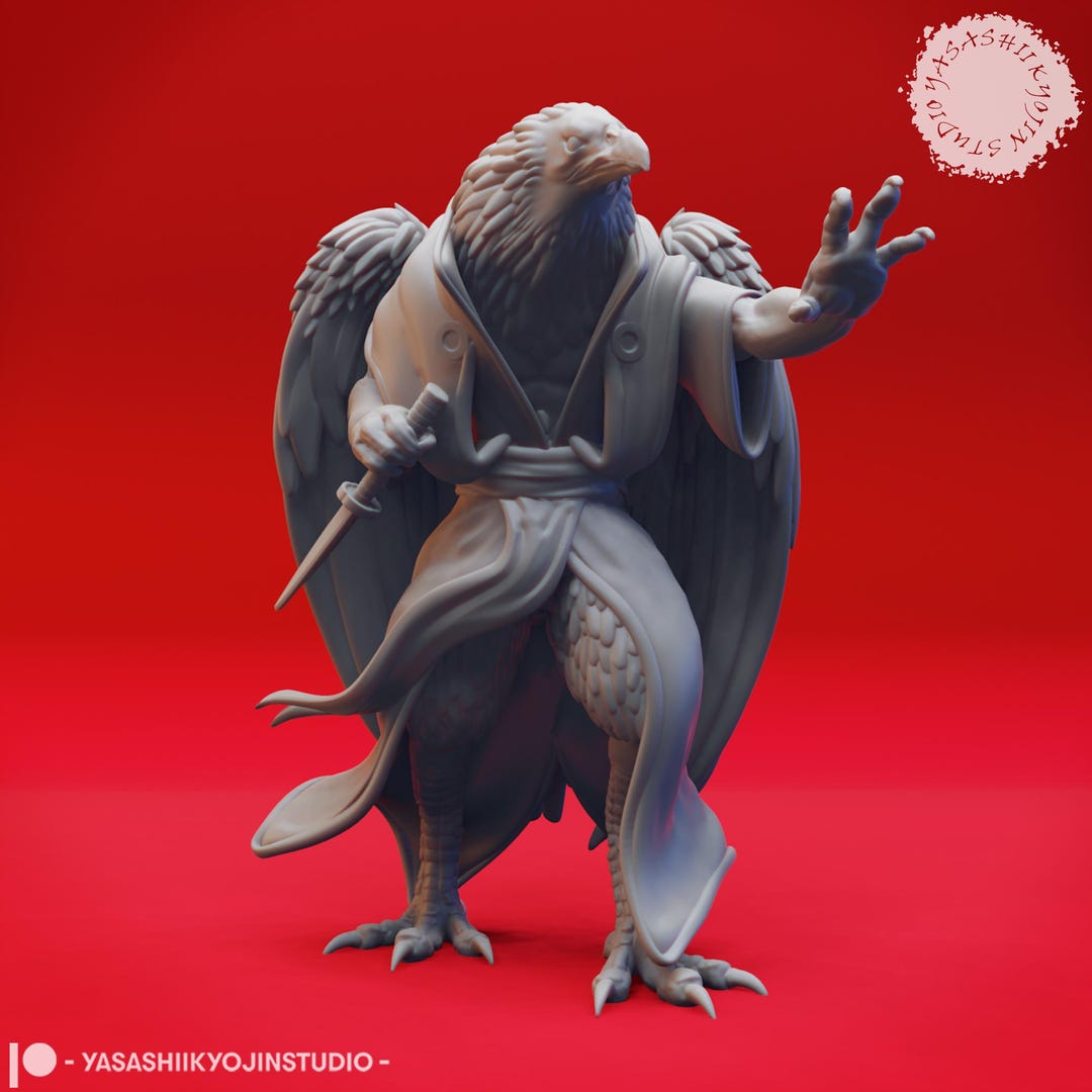 Wereraven - Dagger - 3D Printed Mini for Tabletop Gaming, Dungeons and ...
