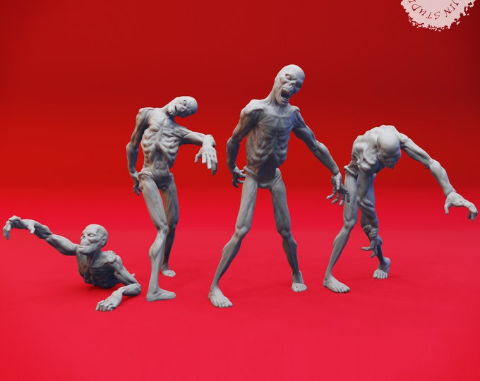 Zombie Horde Dnd Minis 32mm Scale Miniature Dungeons and Dragons Model ...