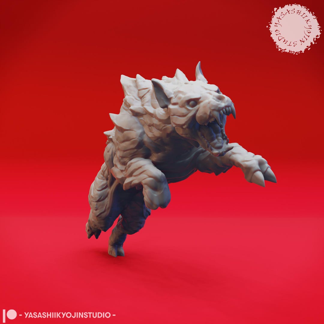 Hellhound - Leaping - 3D Printed Mini for Tabletop Gaming, Dungeons and ...