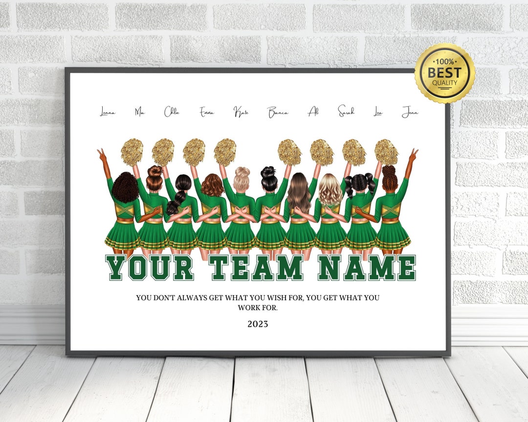 Custom Cheer Team Print, Cheer Team Gifts, Cheer Coach Gift, Cheer Team ...