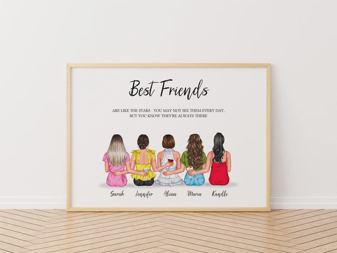 Group of Friends Print, Group Friendship Print, Friends Illustration ...
