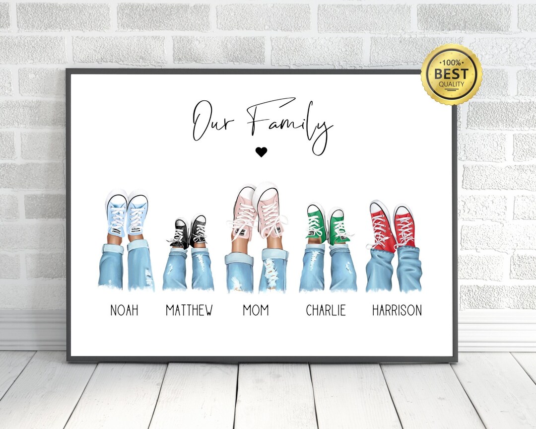 Personalised Family Print, Family Illustration, Personalised Family ...