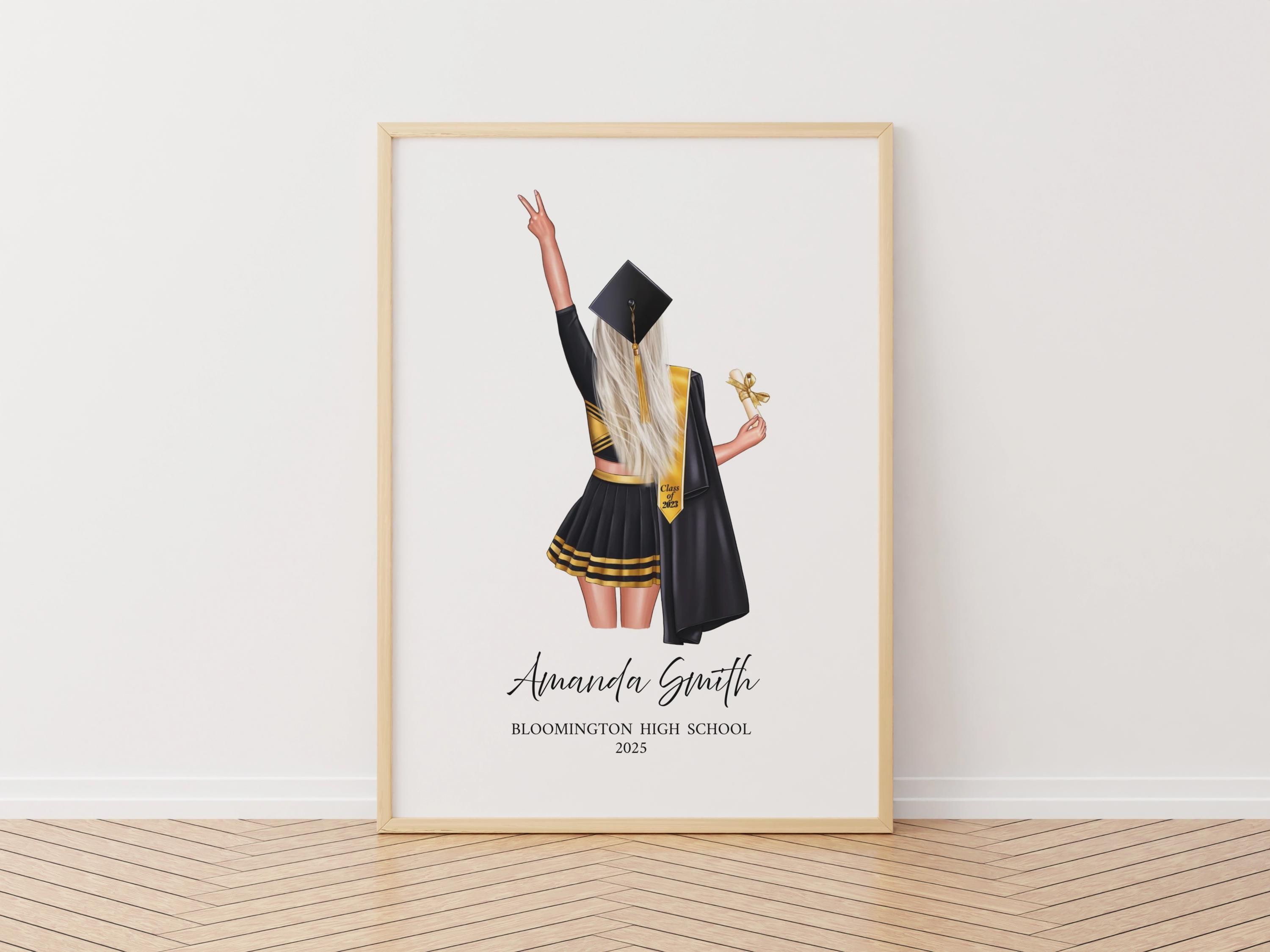 Personalized Cheerleader Graduation Print, Custom Graduation Gift ...