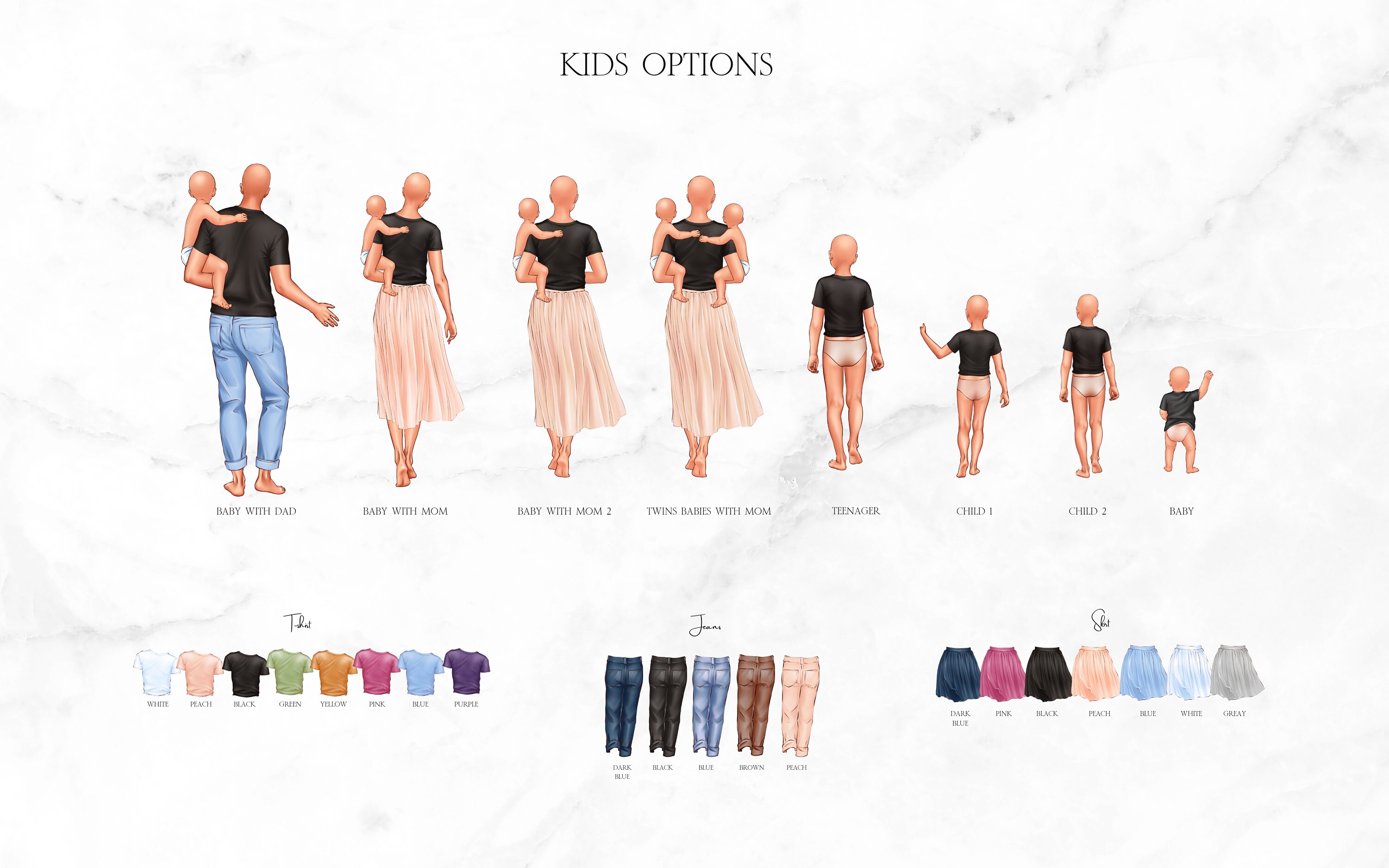 Custom Father & Daughters Illustration Dad Birthday Gift Dad - Etsy