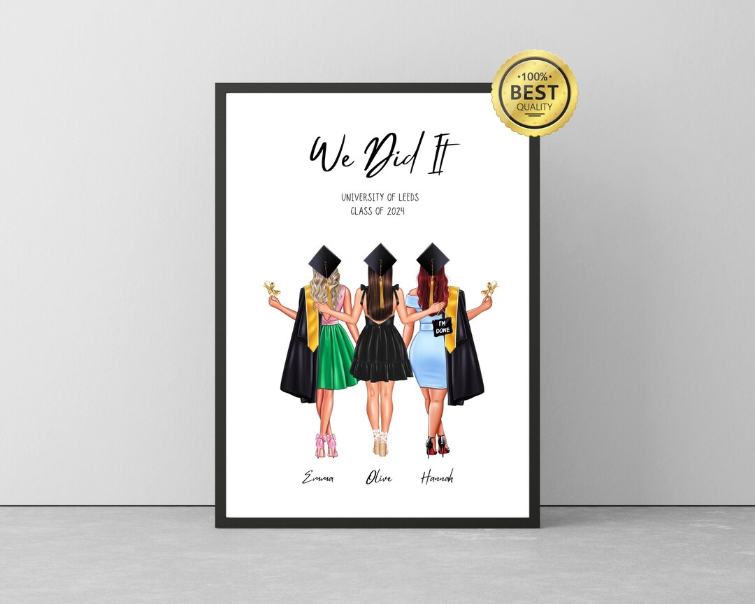 Personalised Graduation Print, Graduation Friends Gift, University ...