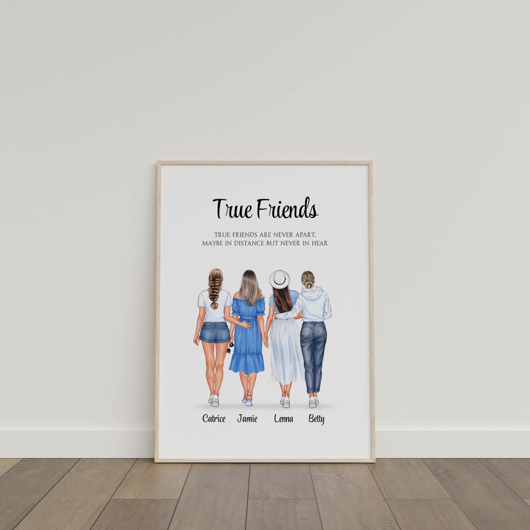 Friendship Print, Best Friend Gift, Group of Friends Print, Best ...