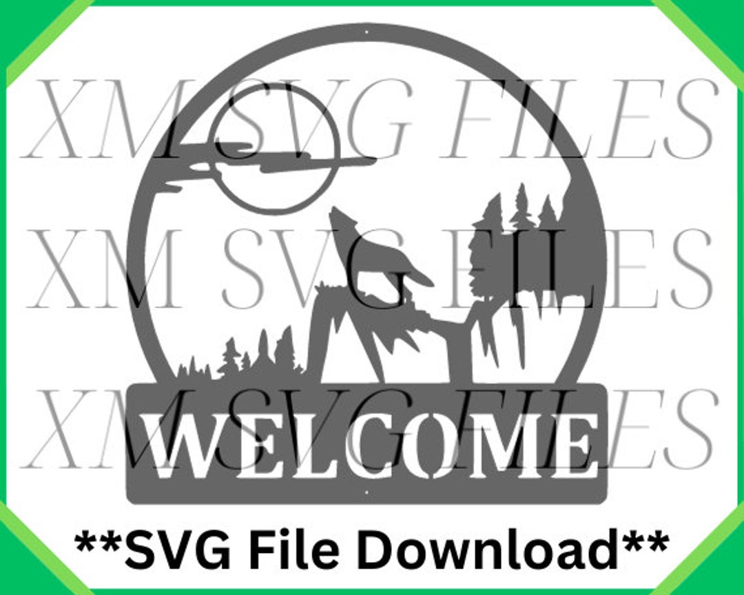 Wolf Welcome Sign SVG File, SVG Digital Download, Instant Download SVG ...