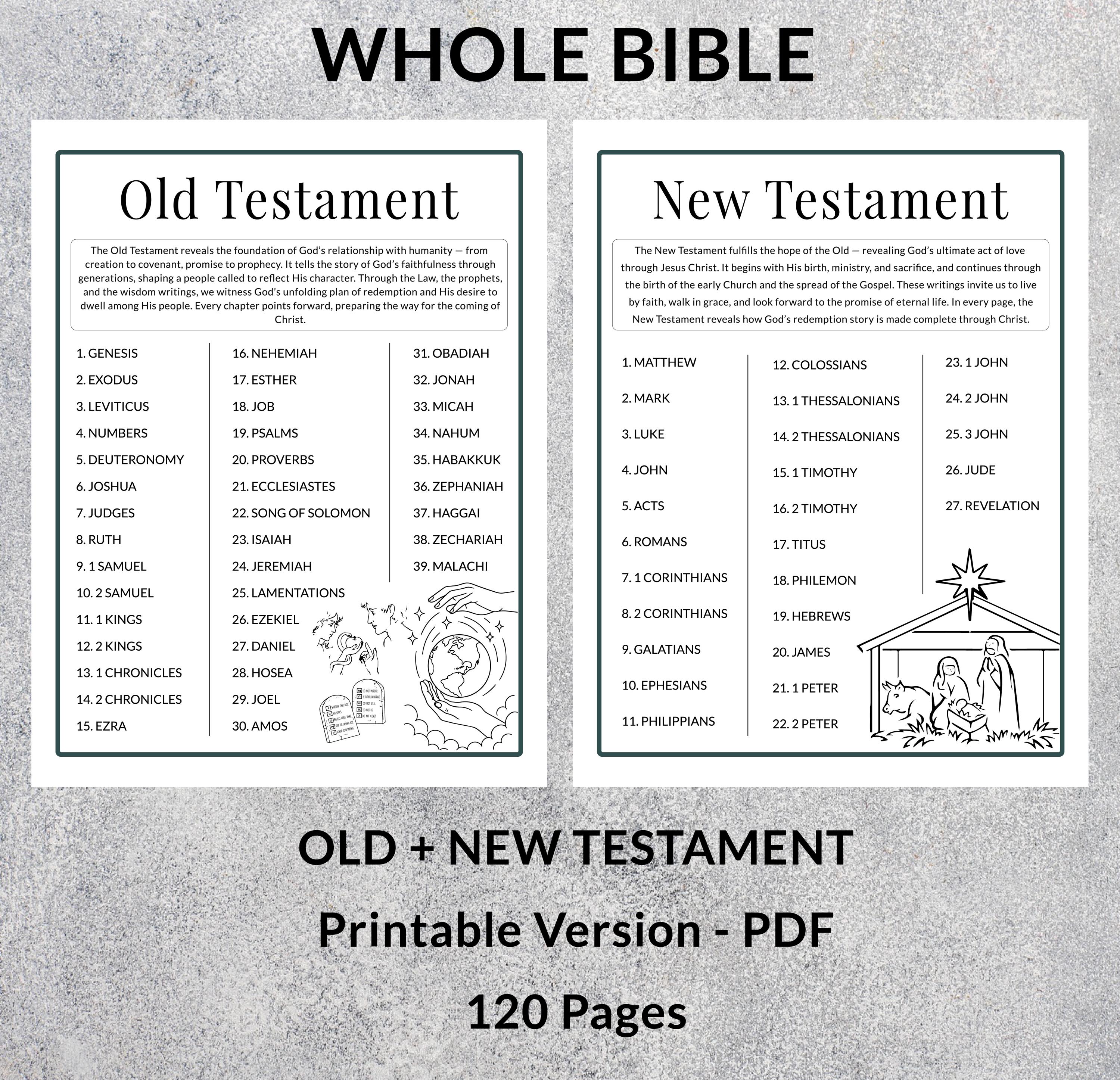 Bible Study Guide for Men, Printable Old and New Testament, Minimal and ...
