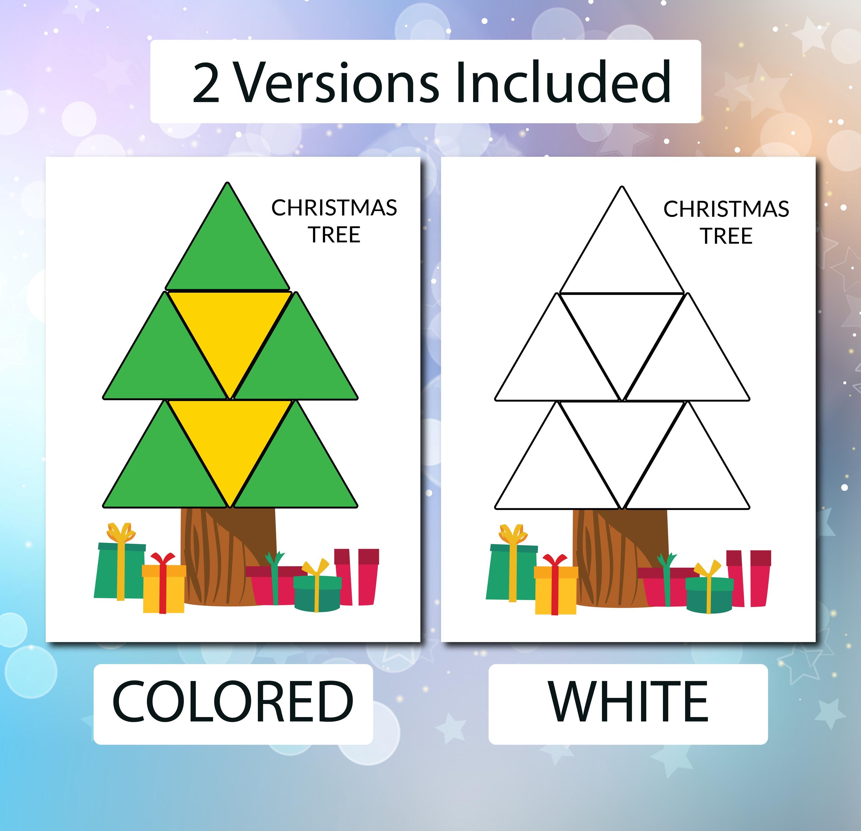 Magnetic Tiles Puzzle Printable Montessori Christmas Activity for ...