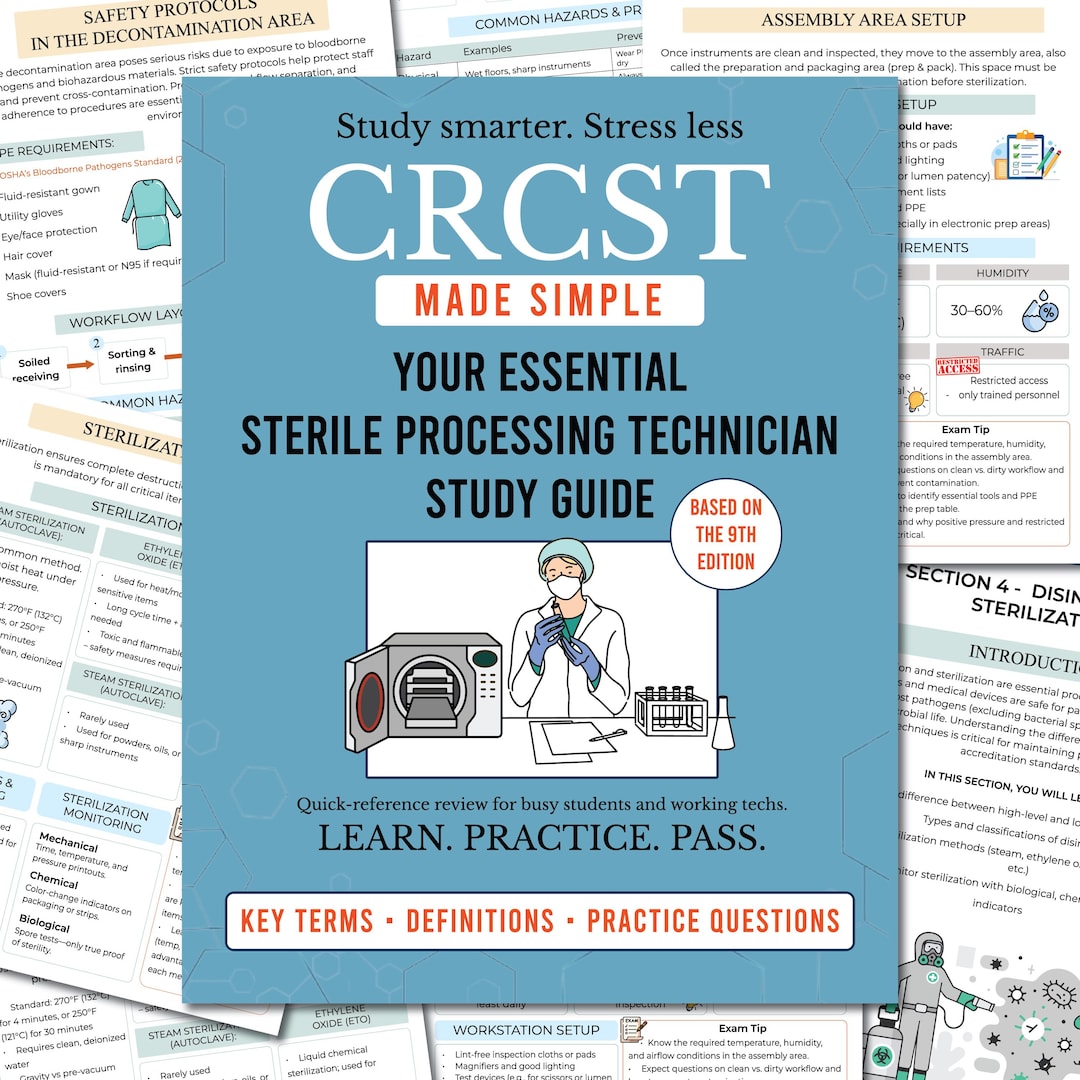 CRCST Study Guide 9th Edition Printable - Sterile Processing Technician ...