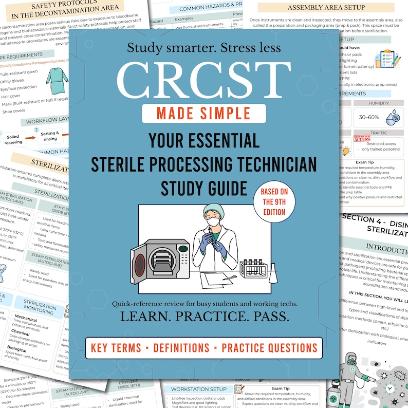 CRCST Study Guide 9th Edition Printable Sterile Processing Technician ...