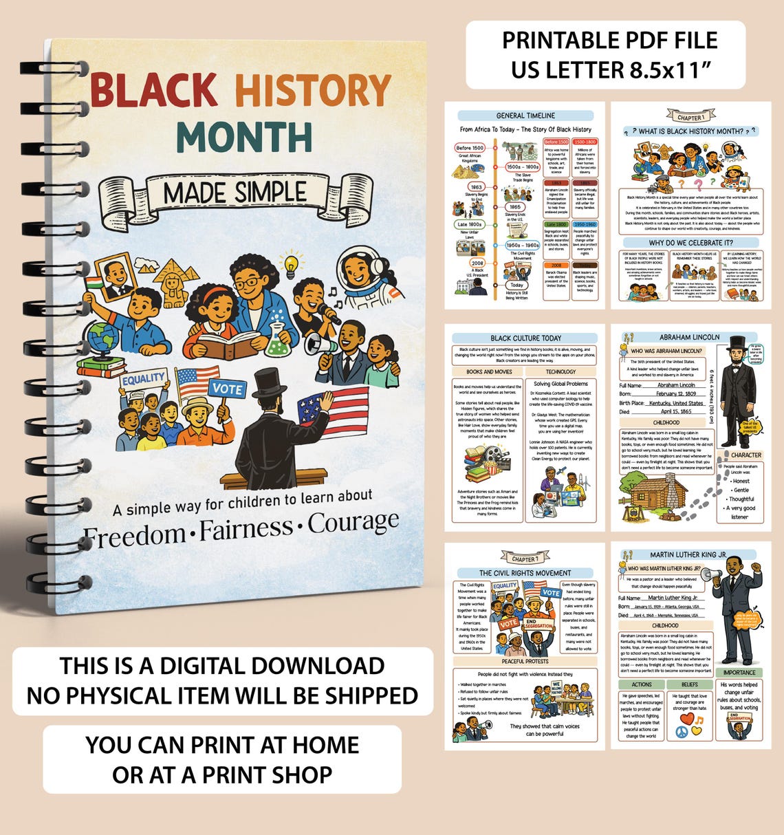 Black History Month Lessons for Kids, Printable Study Guide for ...