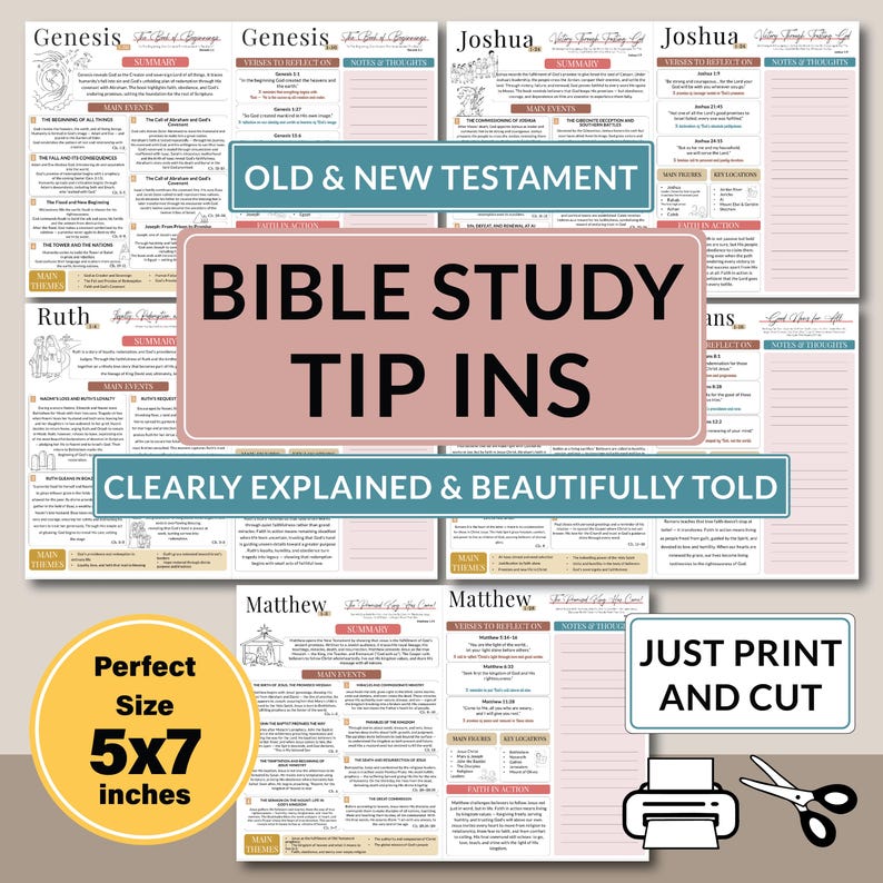Bible Tip Ins Printable Bible Study in a Year - Etsy