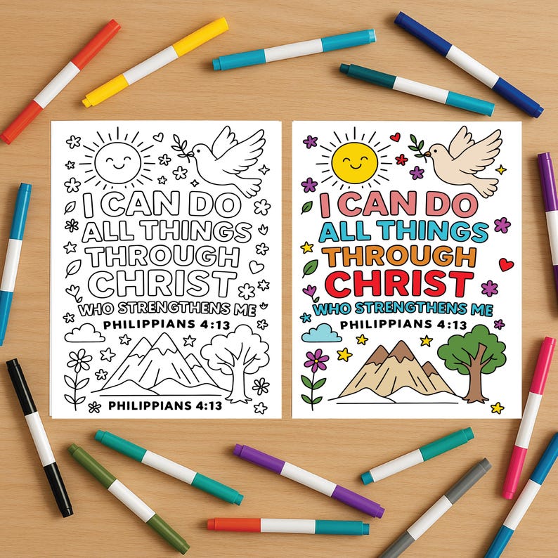 Printable Bible Verse Coloring Pages, Christian Scripture Coloring ...