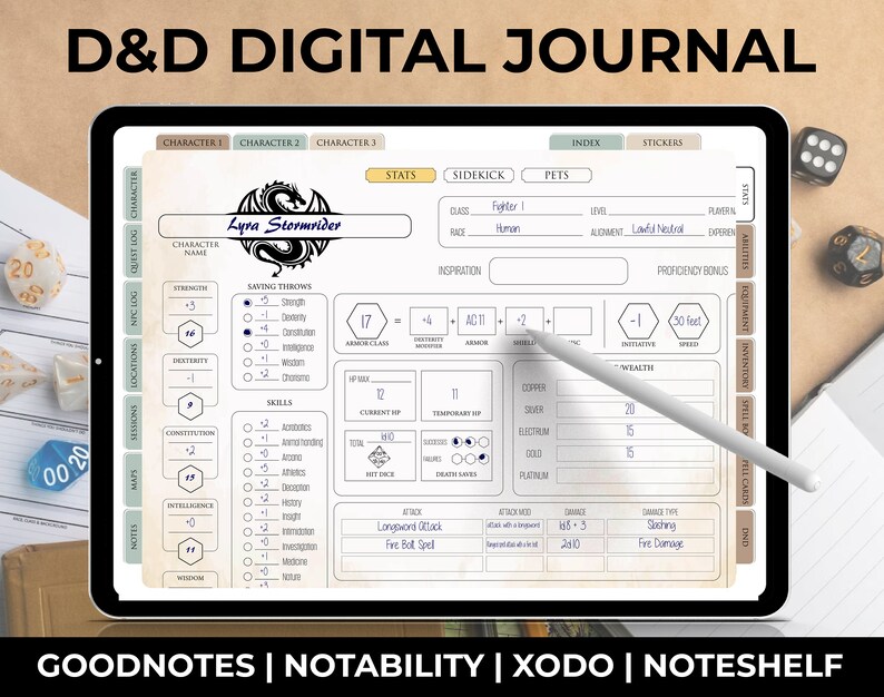 DND Journal DND Digital Journal for Tablet Goodnotes DND - Etsy