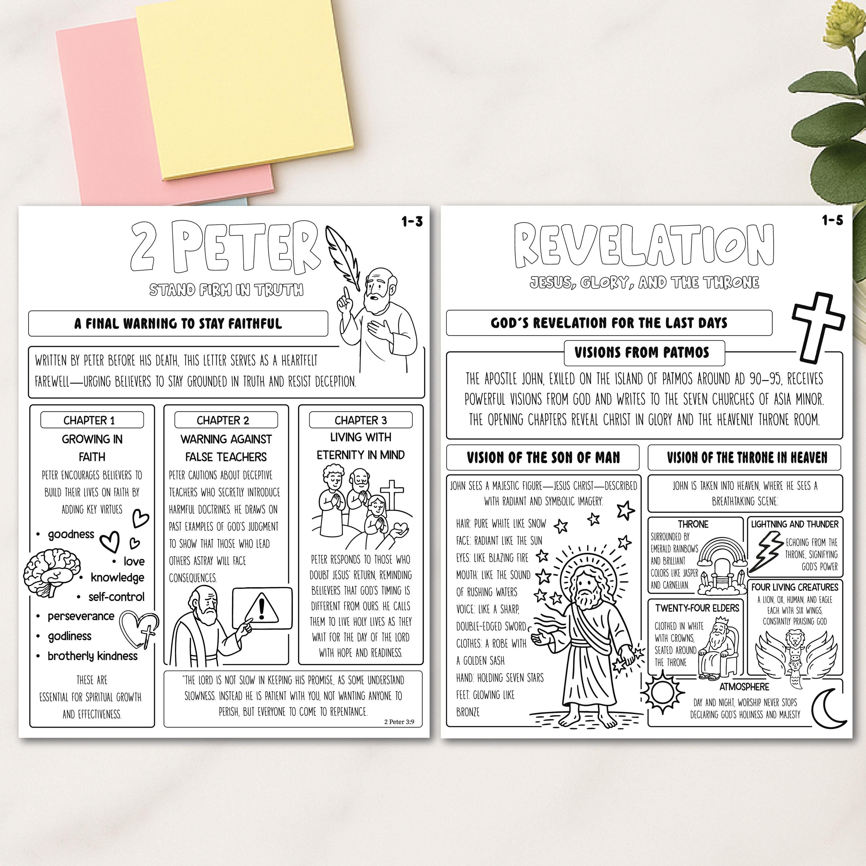 Coloring Bible Study Guide Printable Template, Black & White ...