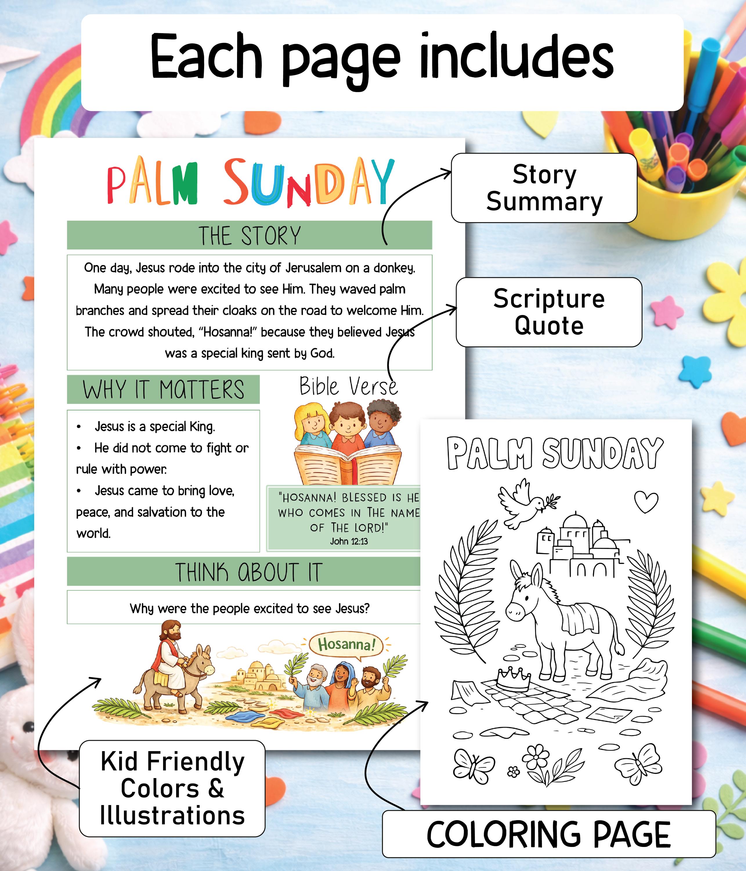 Holy Week Easter Study Cards for Kids Printable PDF for Christian ...