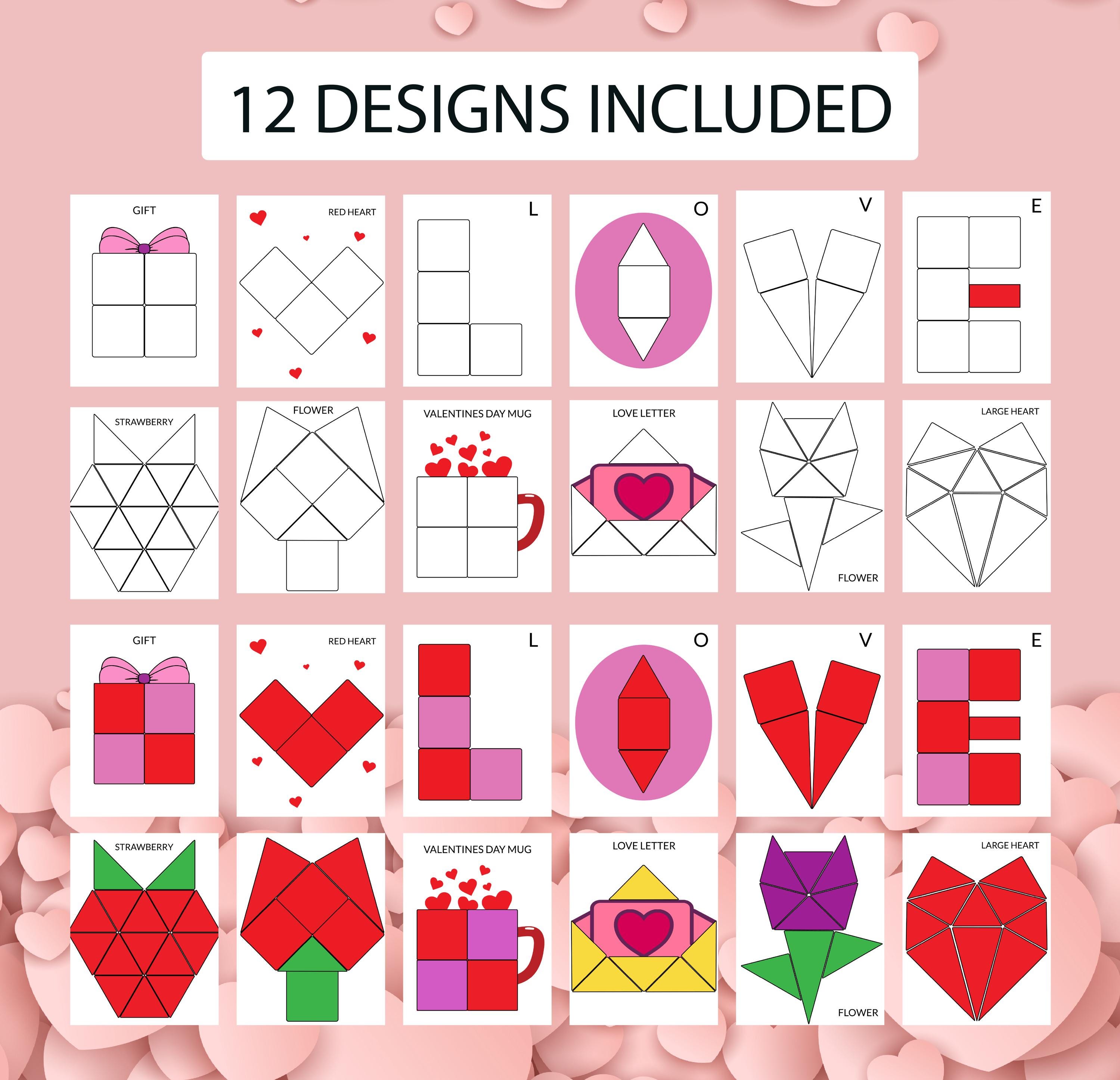 Magnetic Tiles Puzzle Printable Montessori Valentine's Day Activity for ...