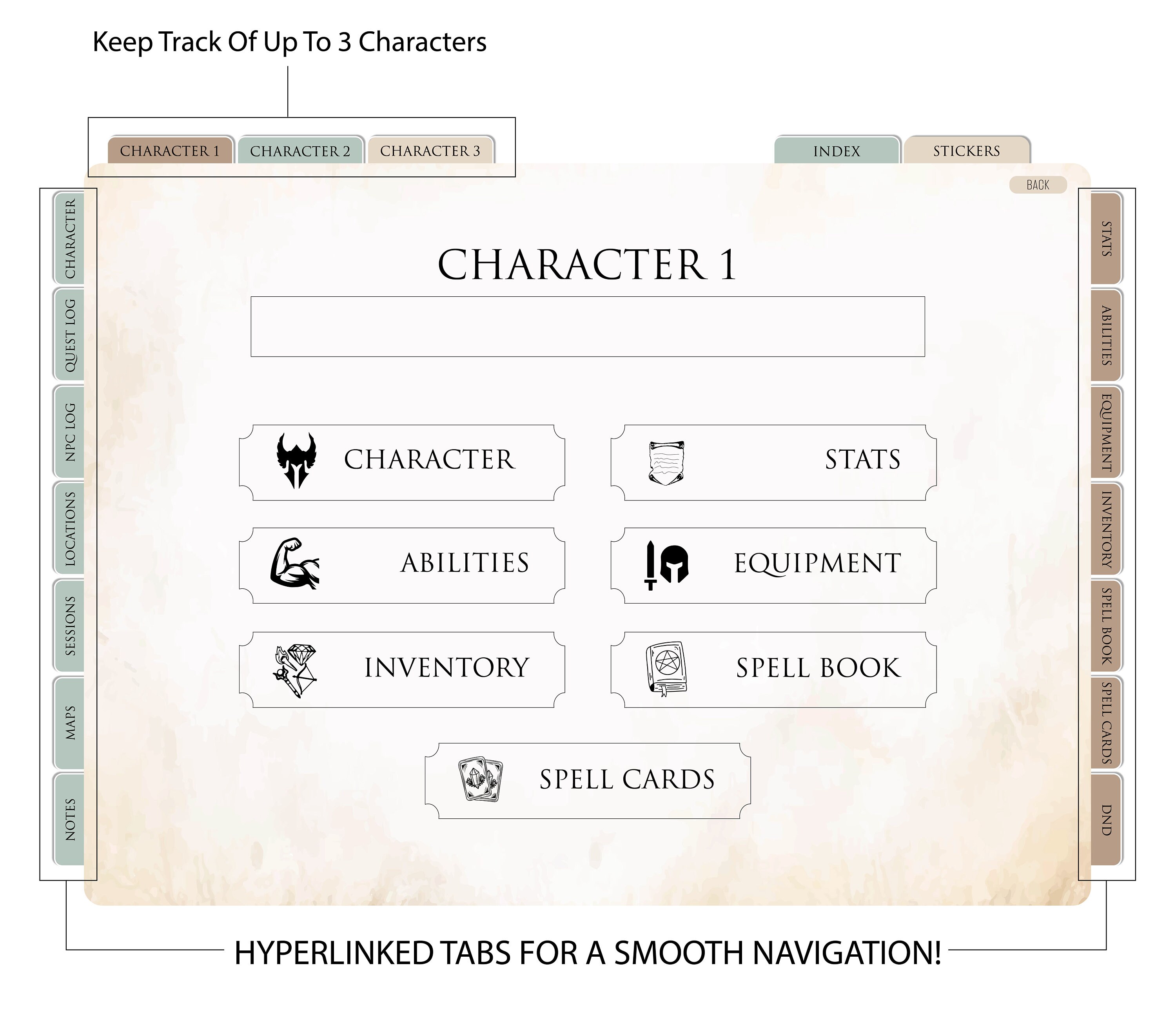 DND Character Journal | DND Digital Journal for iPad | Goodnotes DND ...