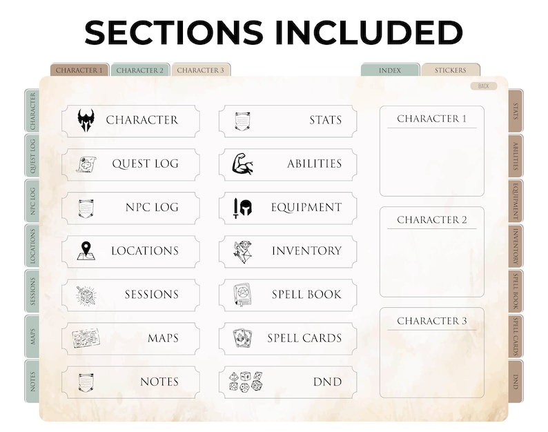 DND Character Journal | DND Digital Journal for iPad | Goodnotes DND ...