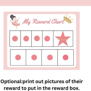 Ballerina 3 Reward Chart 4 Tokens - Etsy