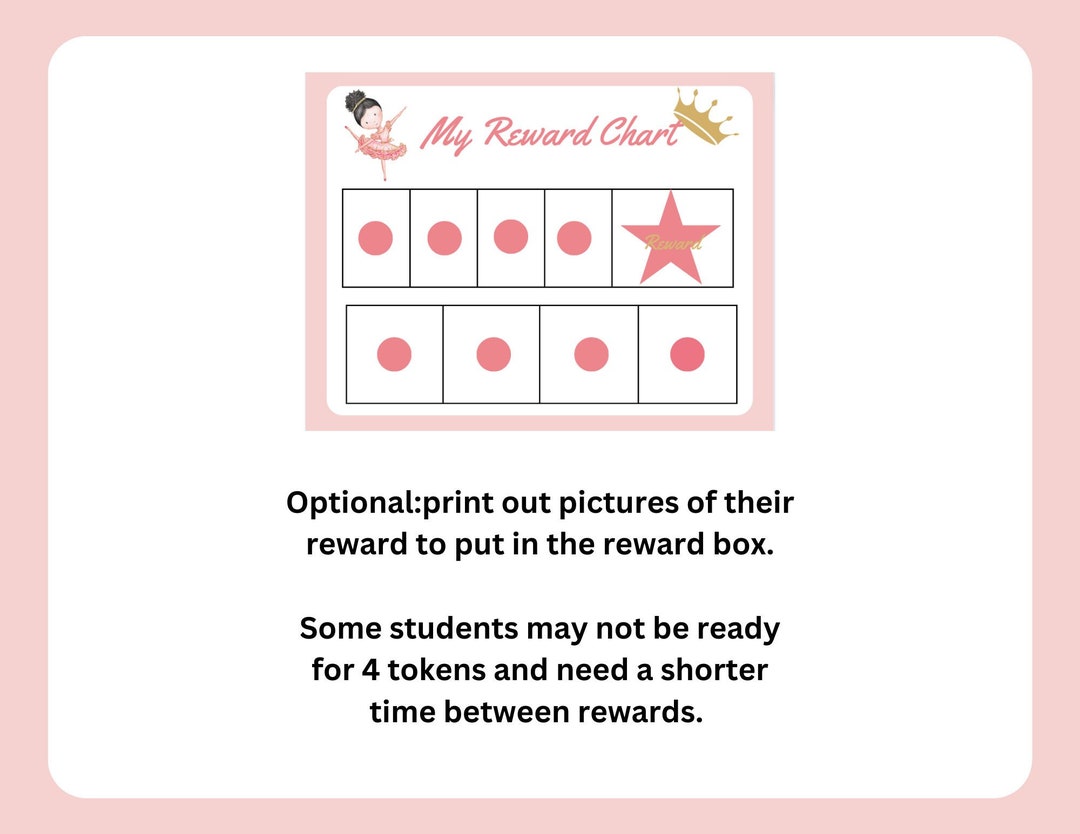 Ballerina 3 Reward Chart 4 Tokens - Etsy