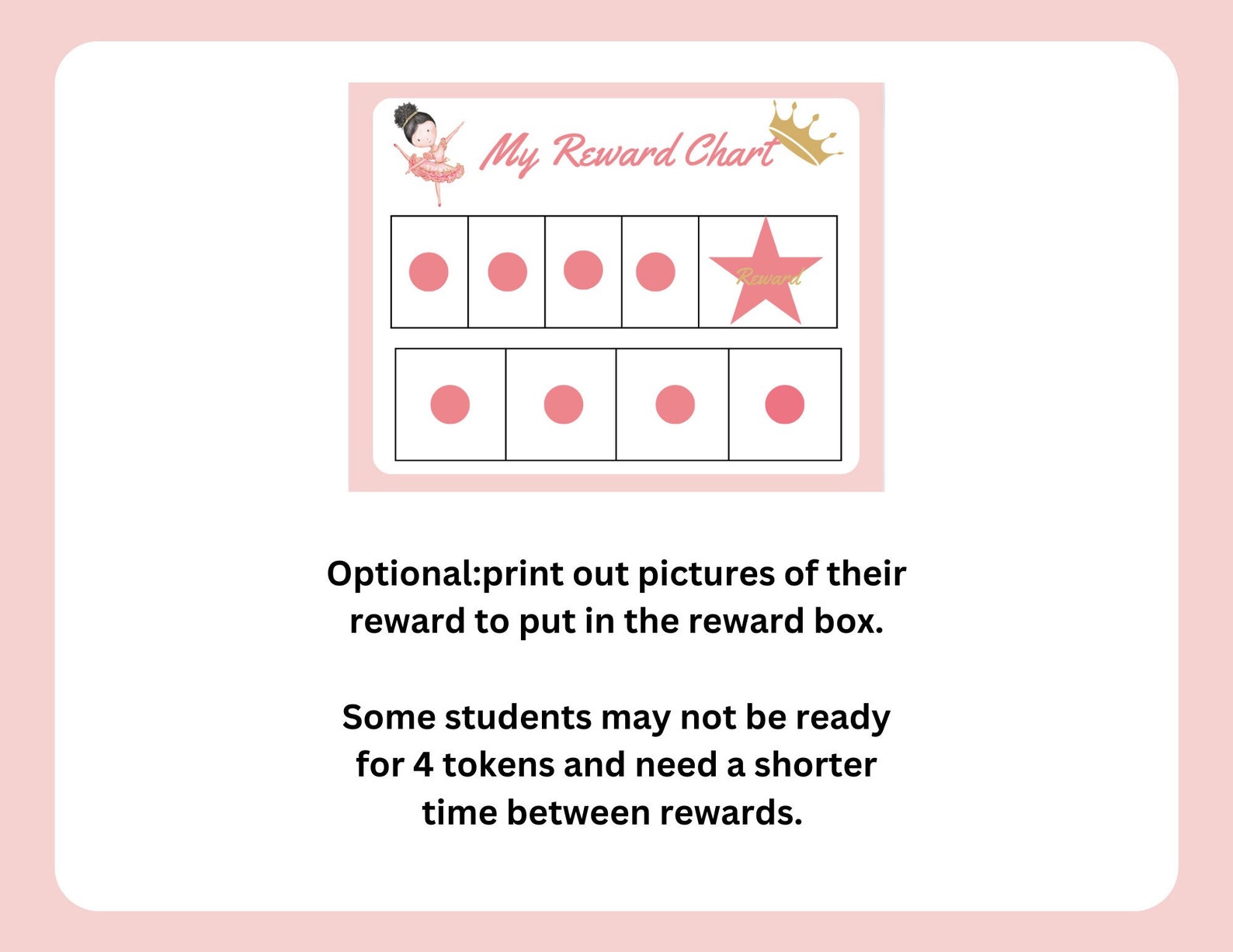 Ballerina 3 Reward Chart 4 Tokens - Etsy