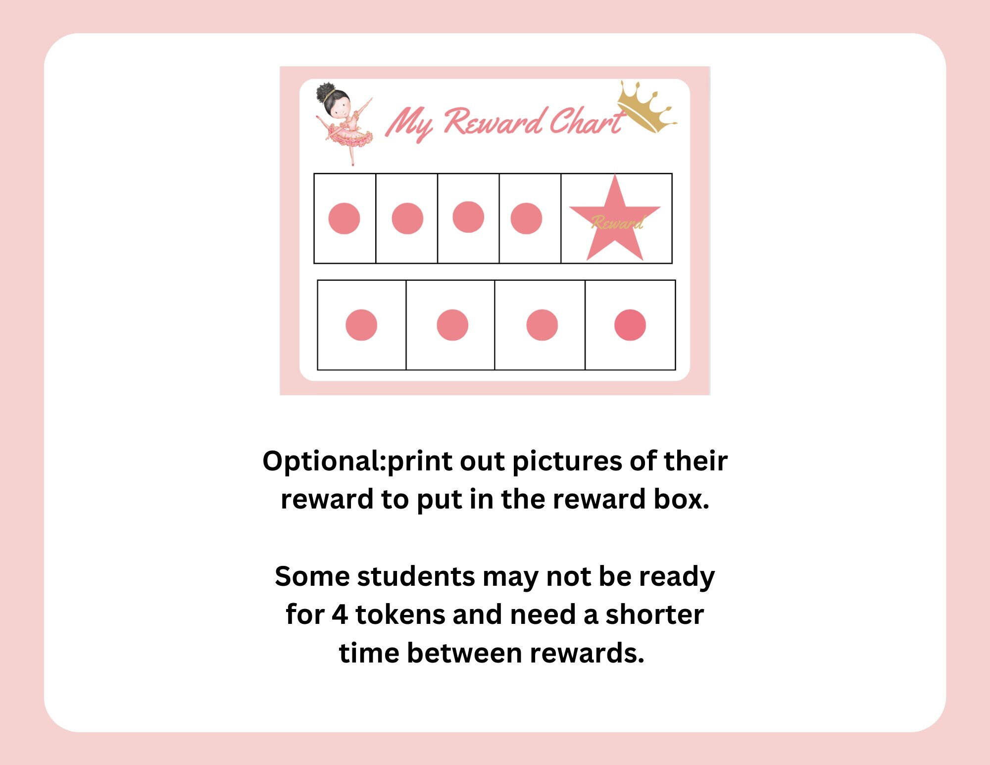 Ballerina 3 Reward Chart 4 Tokens - Etsy