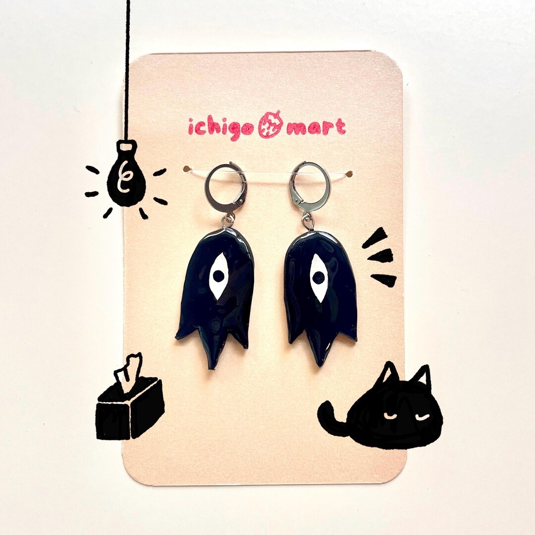 Omori-inspired “something” Ghost Earrings - Polymer Clay, Handmade ...