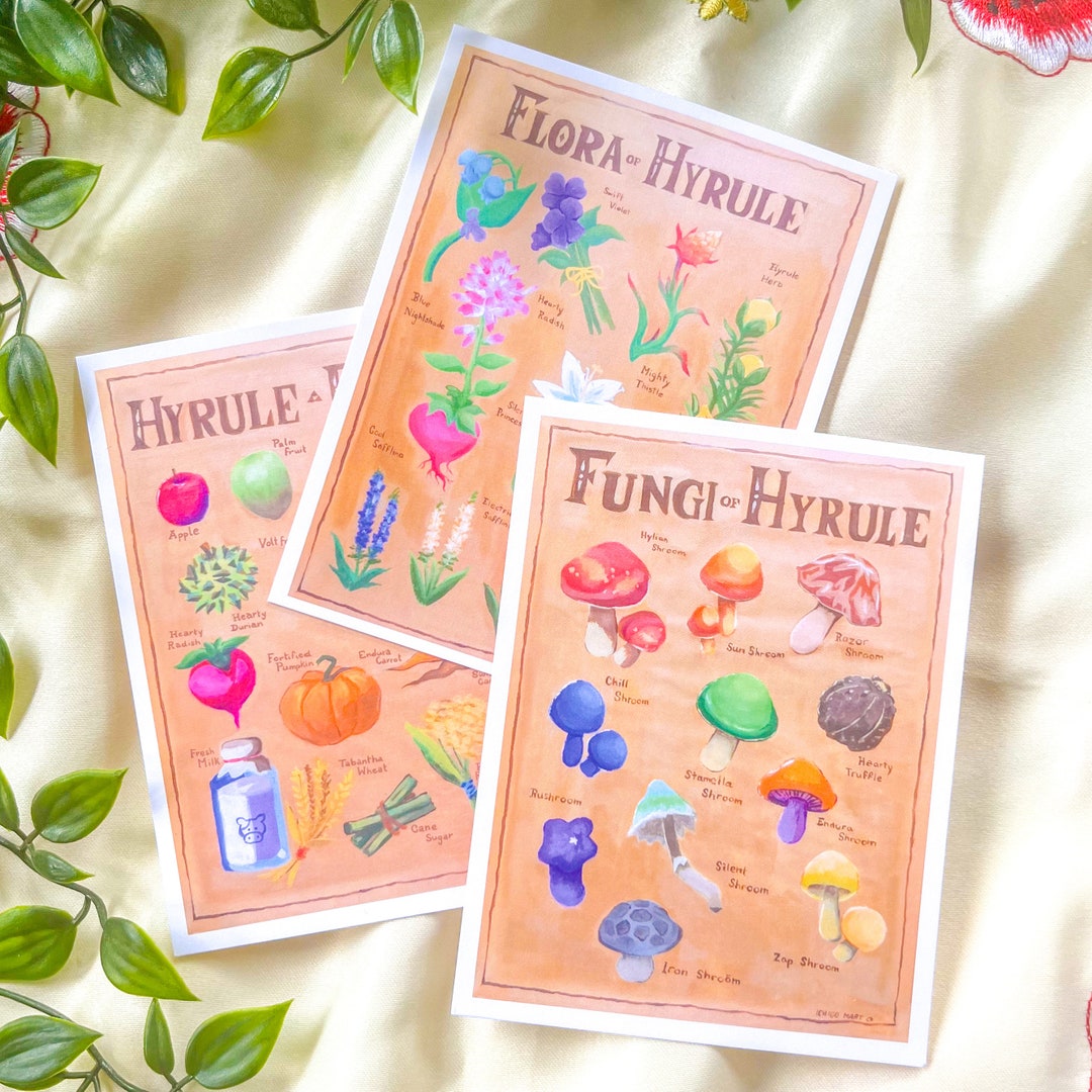 Legend of Zelda Botanical Art Prints: Hyrule Compendium Postcard Set - Etsy