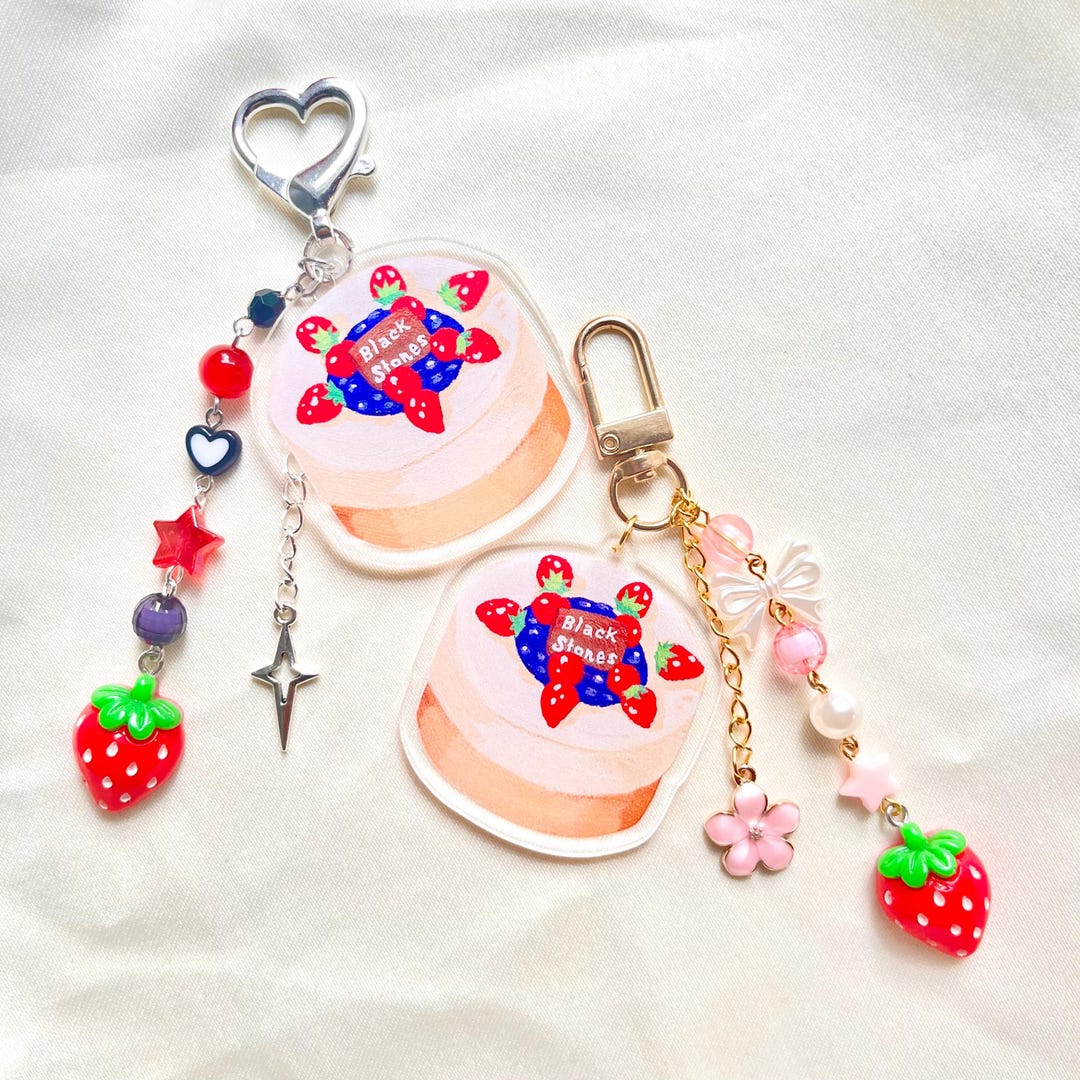 Hachi and Nana Matching Acrylic Charm Key Chains - Black Stones ...